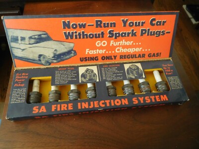 1960s SA Fire Injector Spark Plugs Display Man Cave Hot Rat Rod Vintage ...