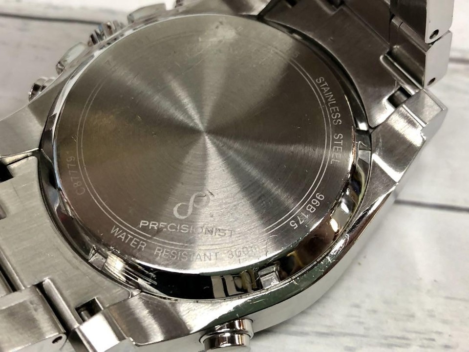 Bulova Precisionist 96B175 Chronograph Black Dial Silver Stainless ...