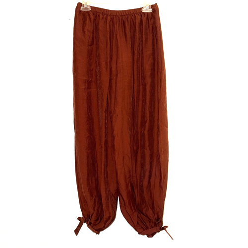 NEW Zara Collection Semi Sheer Rust Trousers Harlem Pant Elastic Waist ...