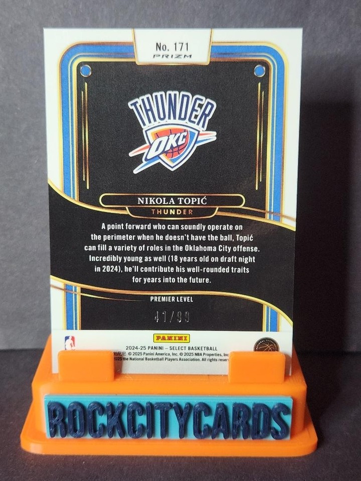 2024-25 Panini Select - Premier Level Nikola Topic #171 Purple Prizm ...