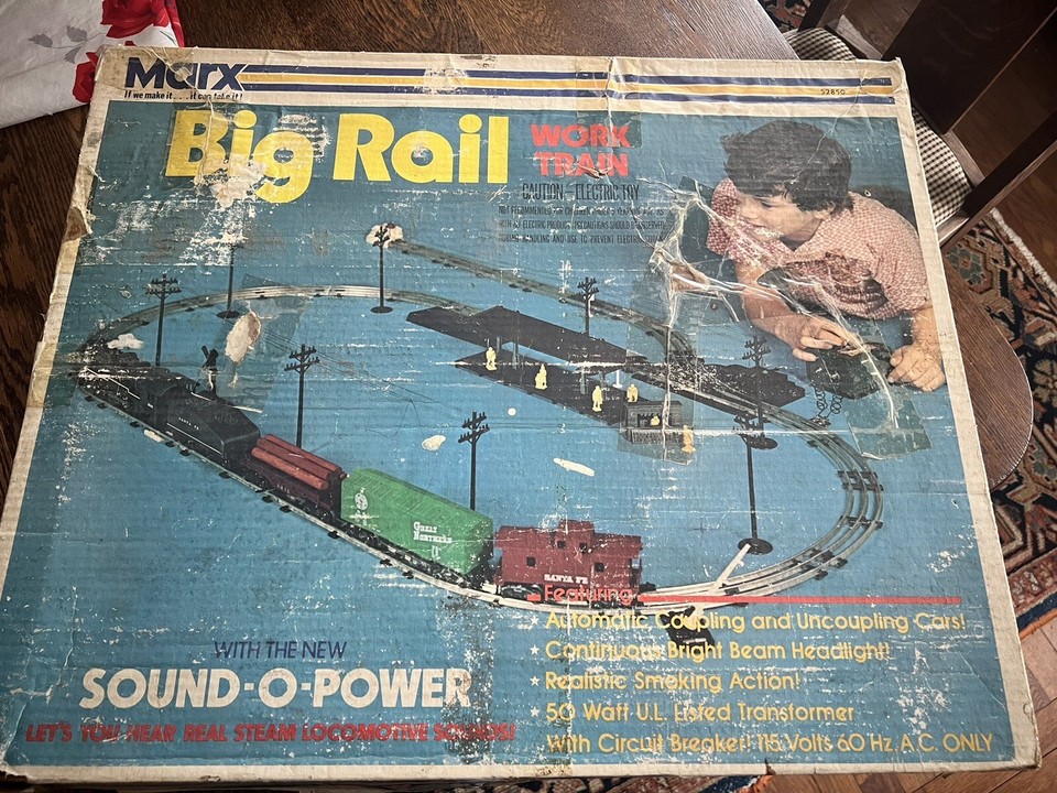 Vintage Marx Big Rail Work Train Set complete Original Paperwork And ...