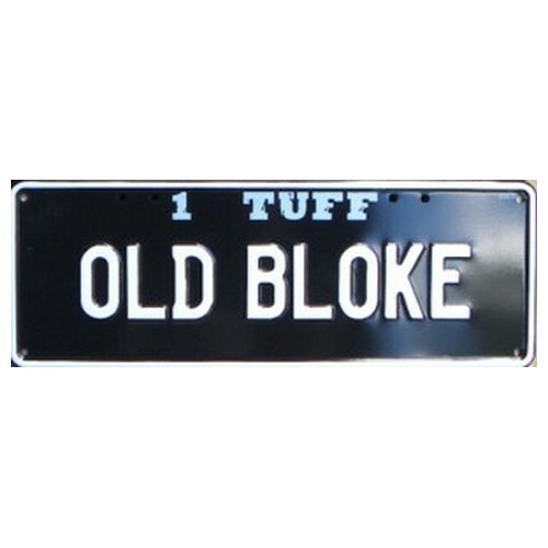 Novelty Number Plate - 1 Tuff Old Bloke AUS Licence Plate Sign Wall Art ...