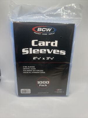 BCW Penny Card Soft Sleeves 1 Pack of 1000 Sleeves for Standard Sized ...