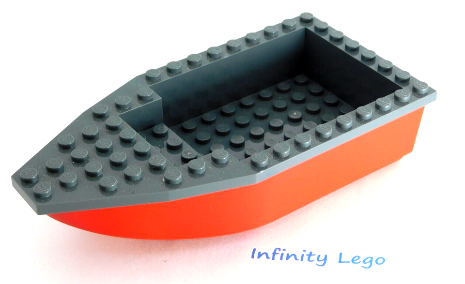 LEGO Red Base Boat 8 x 16 x 3 with Dark Bluish Grey Top (28925) x1 | eBay