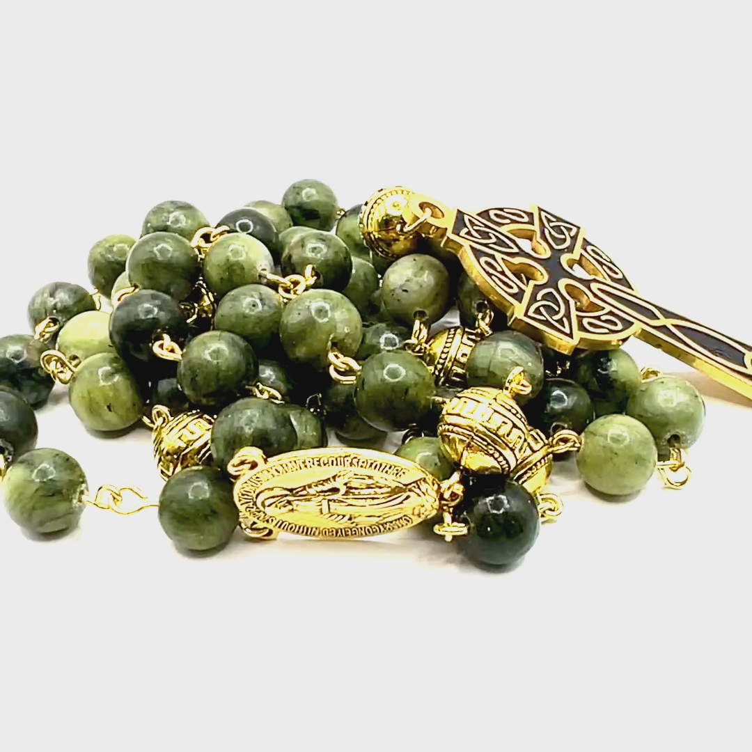 Handmade in Scotland Celtic Jade Rosary Beads Catholic Christian ...