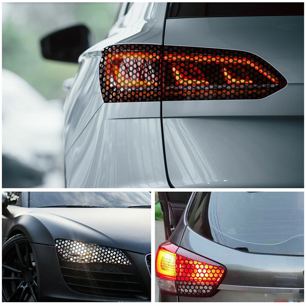 2pcs Car Accessories Rear Tail Light Cover Honeycomb Sticker Tail-lamp ...