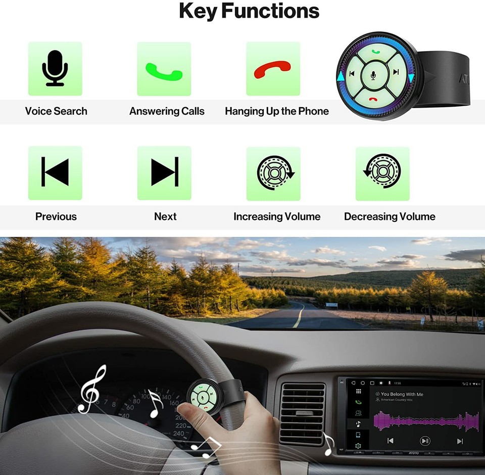 ATOTO Wireless Steering Wheel Controls Remote Control for Universal Car ...