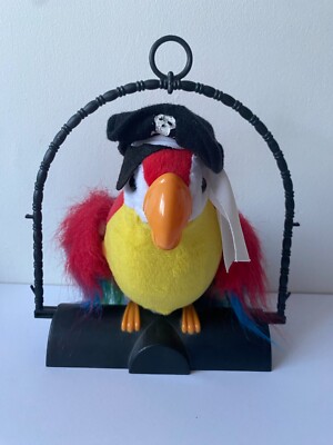 Vintage Gemmy Pete The Repeat Talking Parrot Bird on Perch 1991 - VG ...