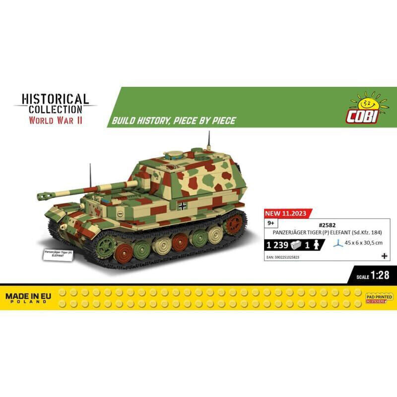 Cobi 2582 Panzerjäger Tiger P Elefant Bausatz 1239 Teile 1 Figur ...