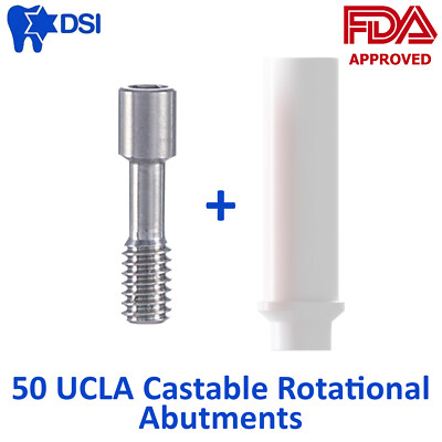 50x DSI UCLA Plastic Castable Rotational Prosthetics Dental Fixture | eBay