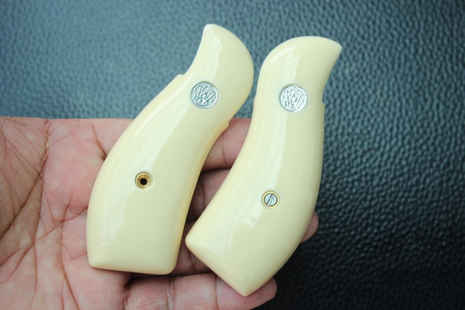 S&W 686 K, L FRAME ROUND BUTT GRIPS MODEL 66 CUSTOM FAUX IVORY # SILVER MED | eBay