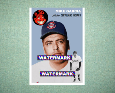 Mike Garcia Cleveland Indians 1954 Style Custom Baseball Art Card | eBay