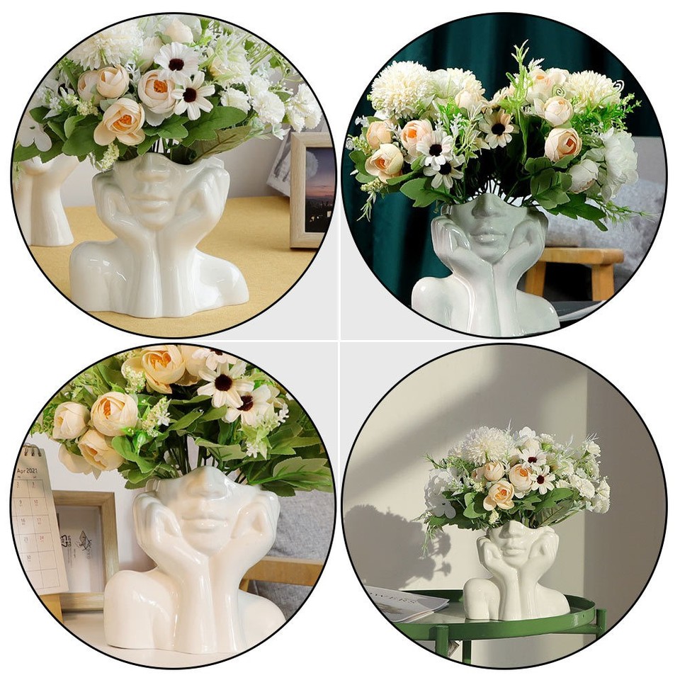 Human Body Shape Ceramic Vase Creative Flower Ware Living Room Flower ...