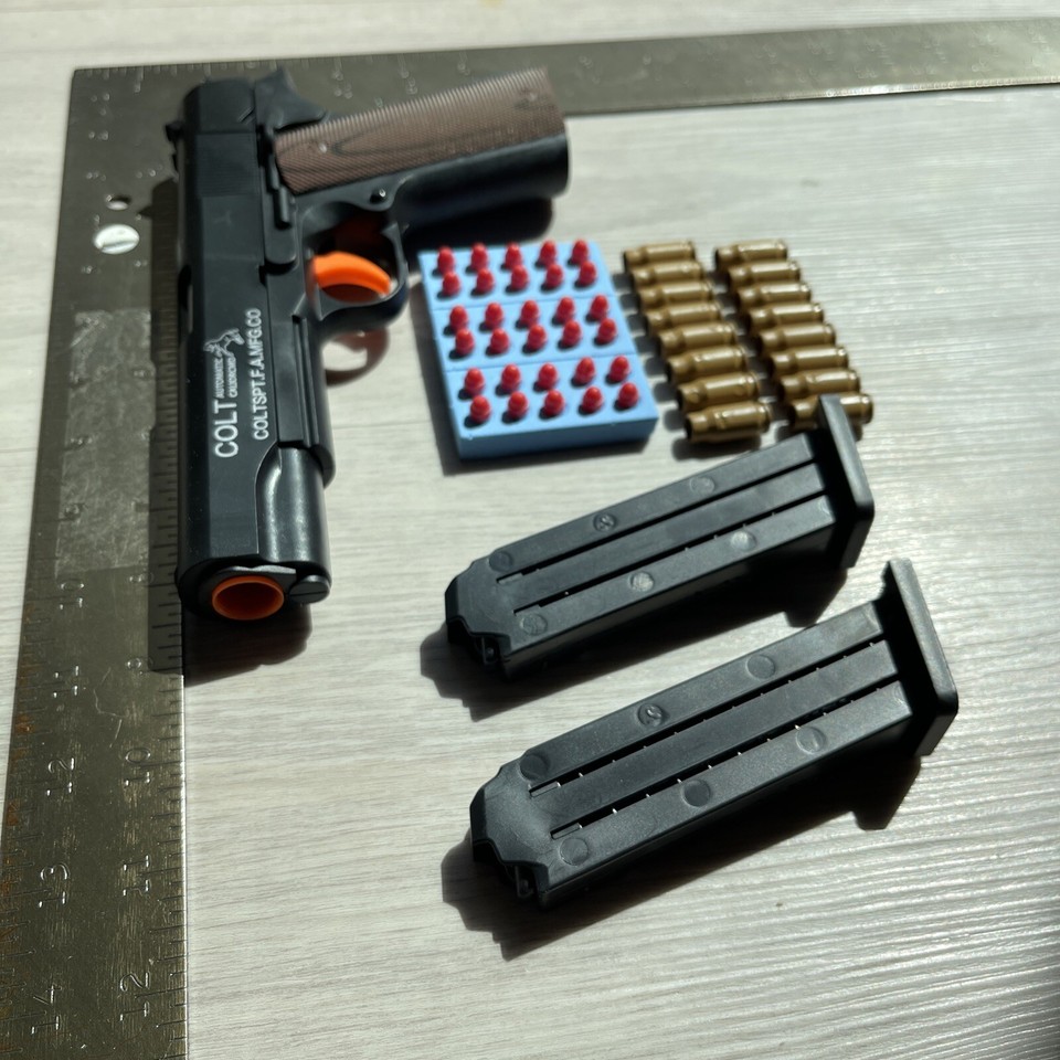 Realistic Toy Gun Colt 1911 Shell Ejecting EVA Foam Blaster Pistol 2 ...