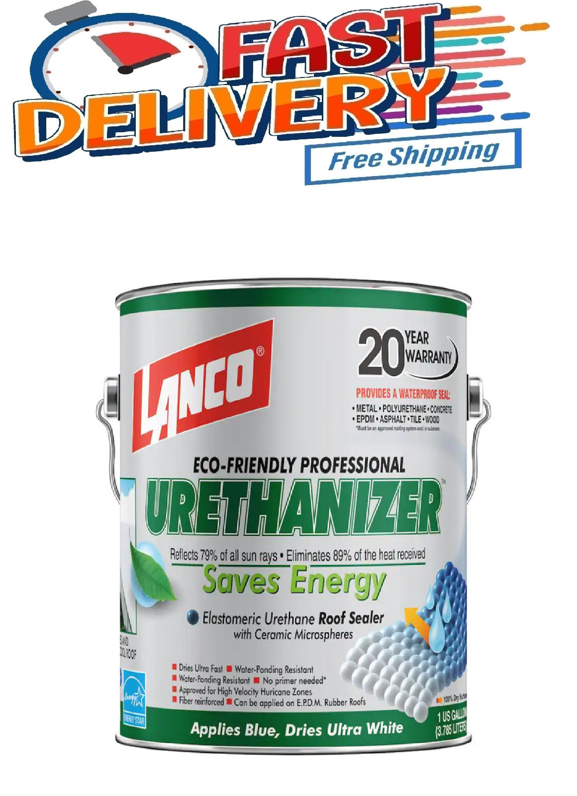 Lanco Urethanizer 1 Gal. 100% Acrylic Urethane Elastomeric White ...