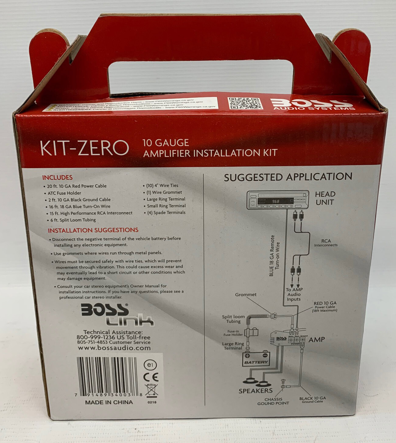 1000W Complete 10 GAUGE Car Amp Boss Amplifier Cable Subwoofer Wiring ...
