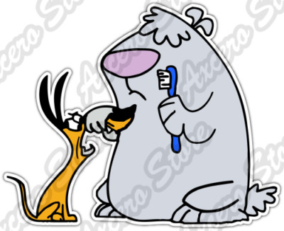 Two Stupid Dogs Dog Funny Cartoon Car Bumper Vinyl Sticker Decal 5"X4.1 ...