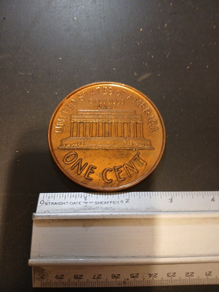 Giant Penny 3" Jumbo 1972 Metal Coin/Roun for Paperweight, Coaster ...