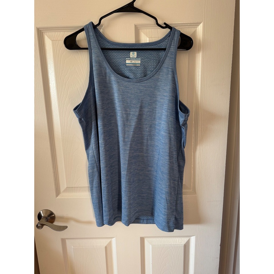 Columbia Omni Freeze Zero Tank Top Women Blue Athletic Cutout Back Size ...