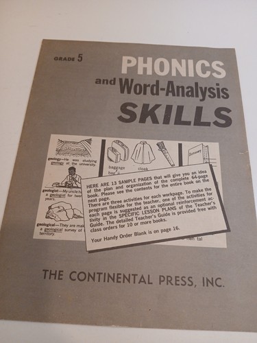Vintage 1970 Grades 5 & 6 Phonics and Language Workbooks School -MG2 | eBay