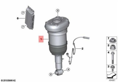 Genuine BMW X5 M G05 X5 30dX 40iX 50iX Air Spring Strut Rear Right ...