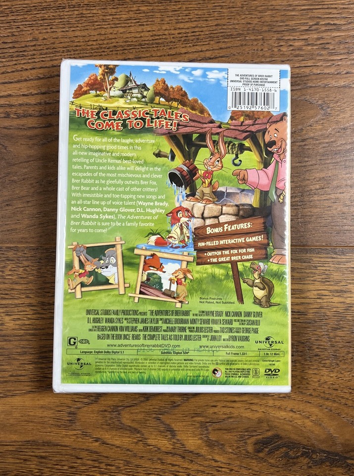 The Adventures Of Brer Rabbit (DVD, 2005) Brand New, Sealed 25192576027 ...