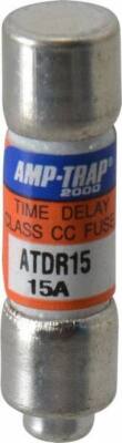Ferraz Shawmut ATDR15 Cylindrical Time Delay Fuse: 15 A, 10.4 mm Diam ...