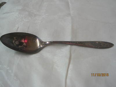 Antique 1917 Oneida Community Silver plate Serving Spoon Adam monogram ...