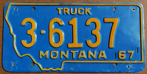 MONTANA License Plate 1967 Truck - Yellowstone County (3) - #6137 | eBay