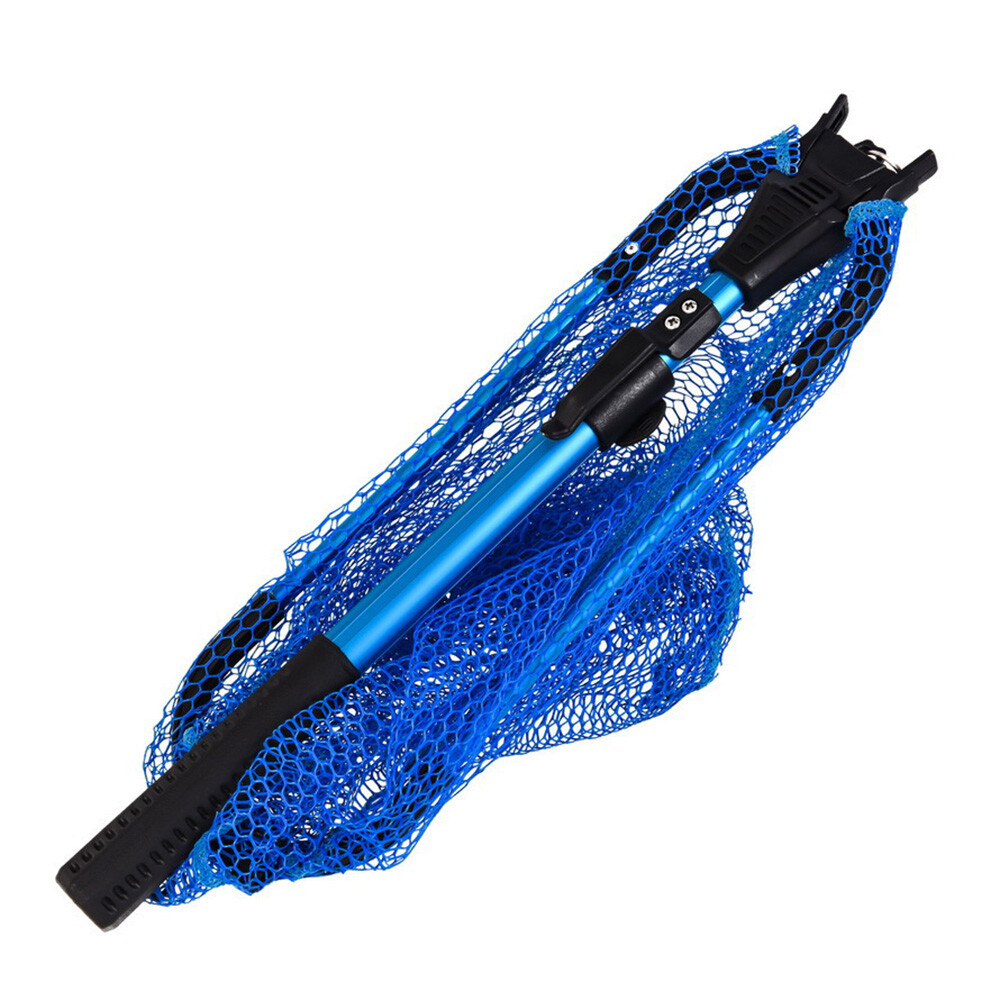 Adjustable Fishing Mesh Net Telescopic Pole Folding Landing Net Fish ...