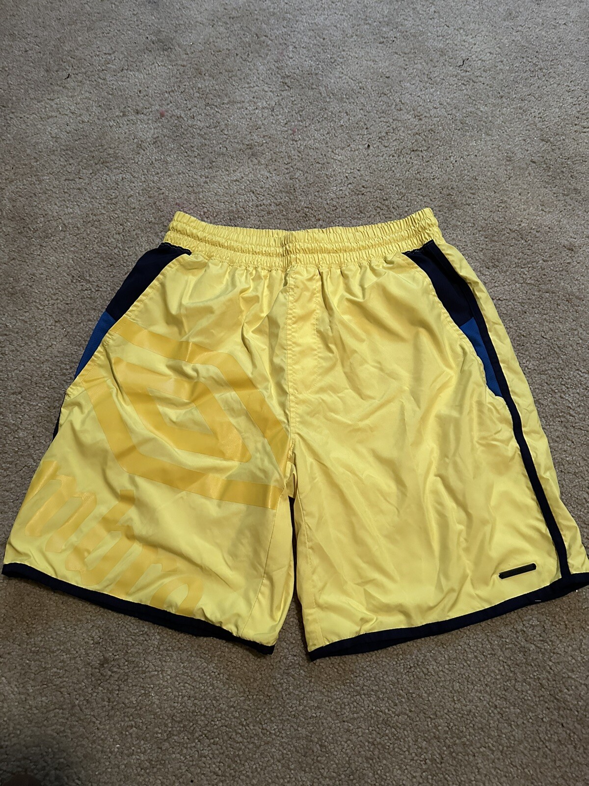 Rare Vintage Umbro Nylon Shorts Swimming Trunks Yello… - Gem