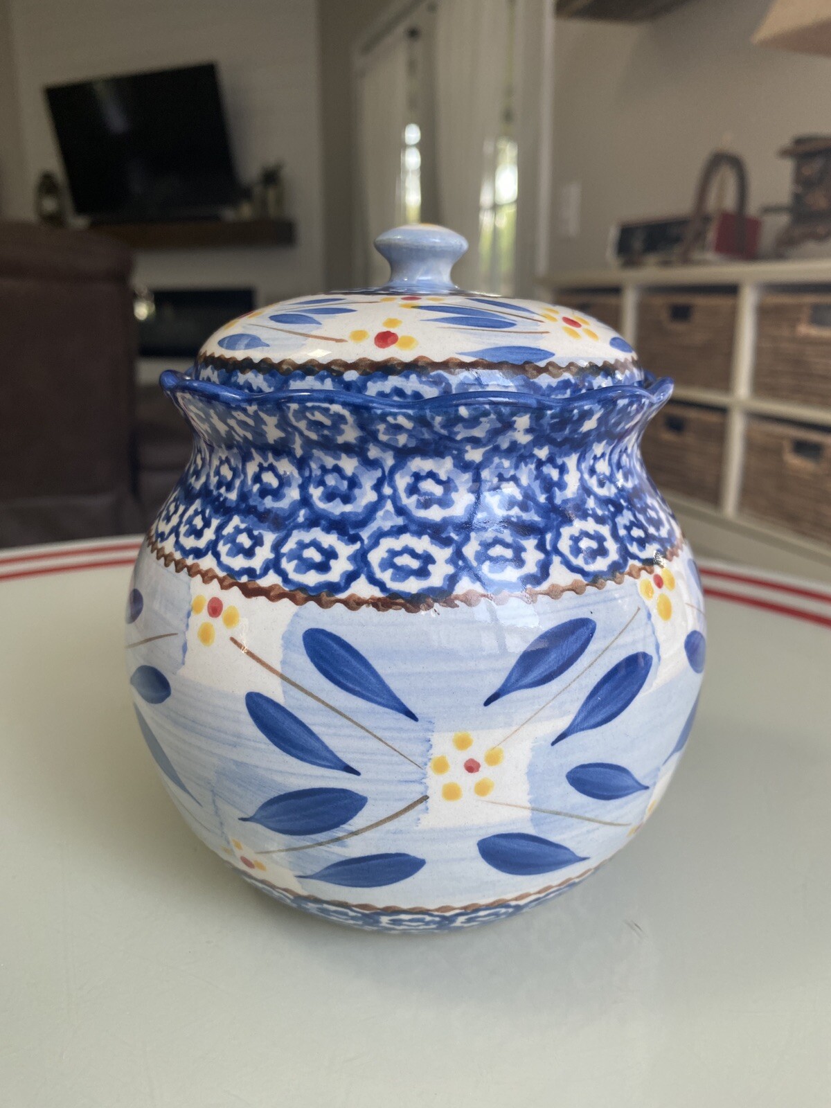 Temptations By Tara Blue Old World Ceramic Jar w/ Lid 1.3 qt | eBay