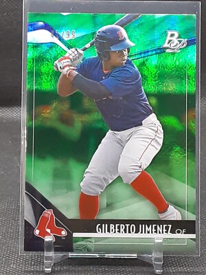 GILBERTO JIMENEZ 2021 BOWMAN PLATINUM GREEN #41/99 RED SOX | eBay