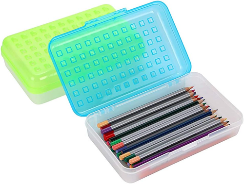 6 Pack Multipurpose Utility Box- Large Capacity Pencil Box with Lid ...