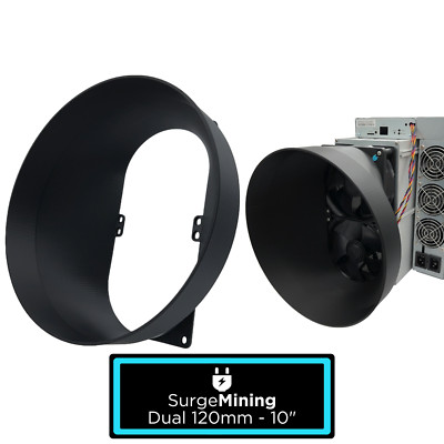 Dual 120mm to 10 Inch Max Fan Duct Intake Exhaust Silencer ASIC Crypto ...