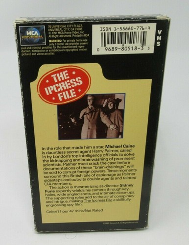 THE IPCRESS FILE VHS VIDEO MOVIE, MICHAEL CAINE, NIGEL GREEN, GUY ...