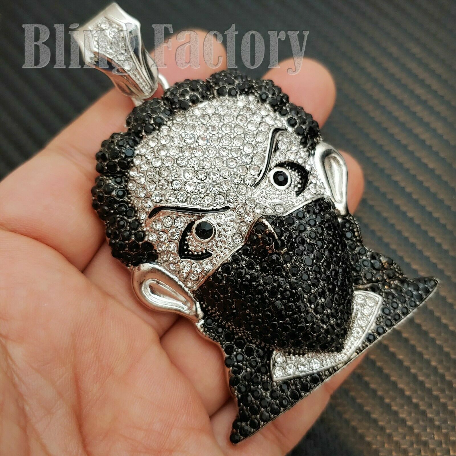 Iced Boondock Masked Goon Pendant & 4mm 36" Franco Chain Bling Hip Hop ...