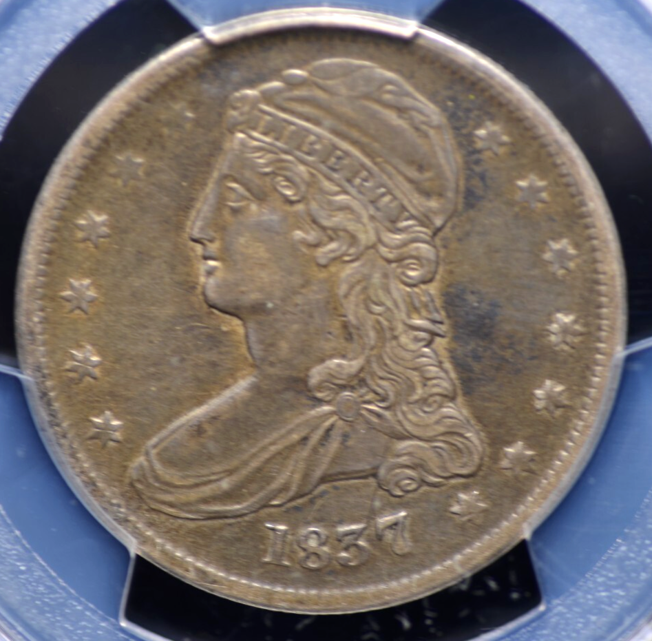 1837 REEDED EDGE CAPPED BUST HALF "50 CENTS" VARIETY NGC XF 40 CHOICE ...