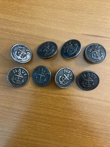 8 PC Lot Original WWII vintage US Navy buttons for blue denim dungaree ...