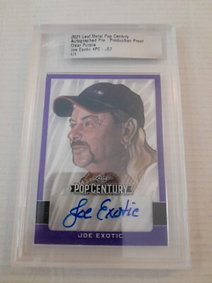 Joe Exotic 1/1 Clear Purple Autograph Proof 2021 Leaf Pop Century 🐯 ...