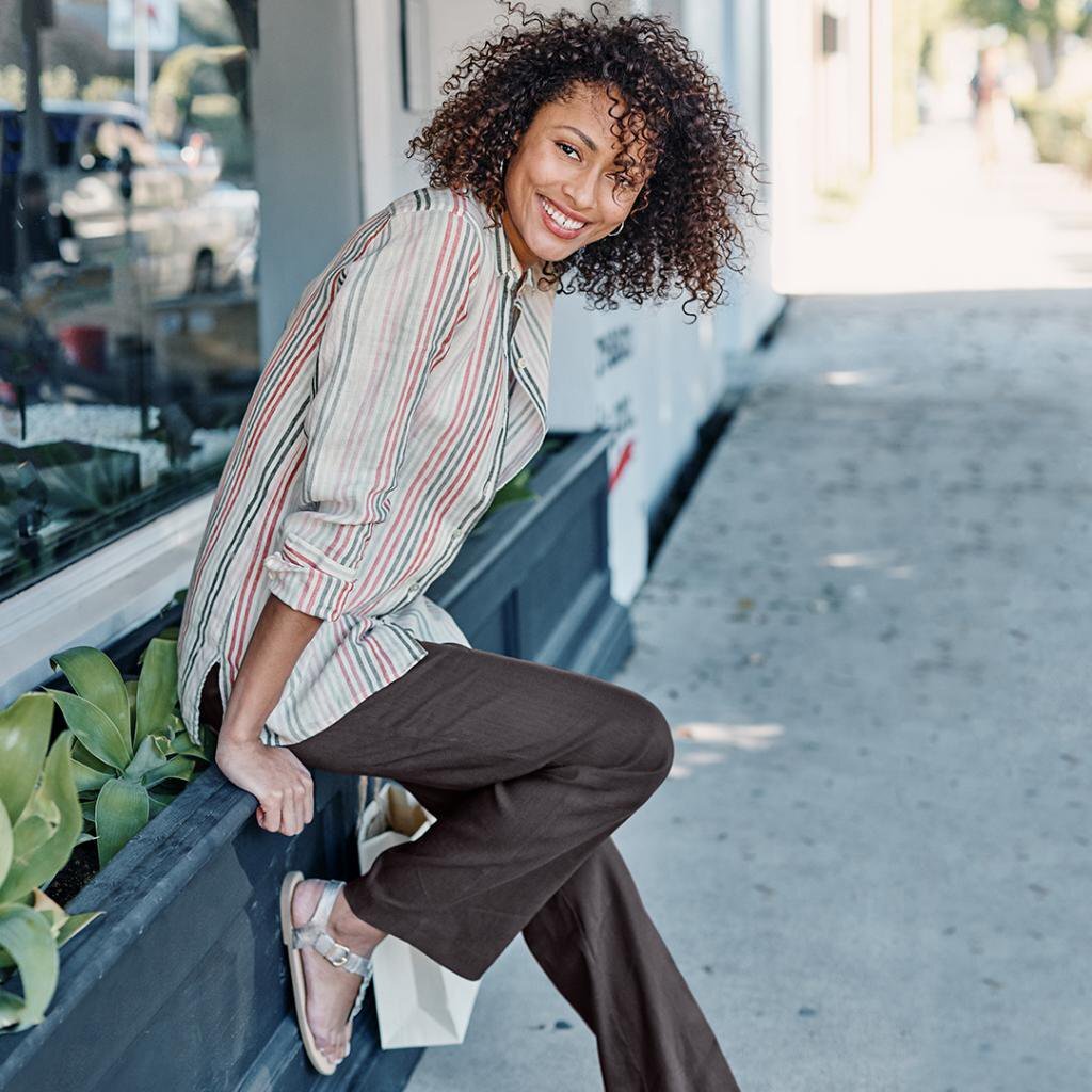 J. Jill ~ L ~ NEW Gorgeous Essential Linen Shirt ~ Granite Multi ~ NWT ...