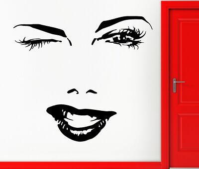 Wall Sticker Vinyl Decal Eyes Winking Sexy Beautiful Hot Girl Woman ...