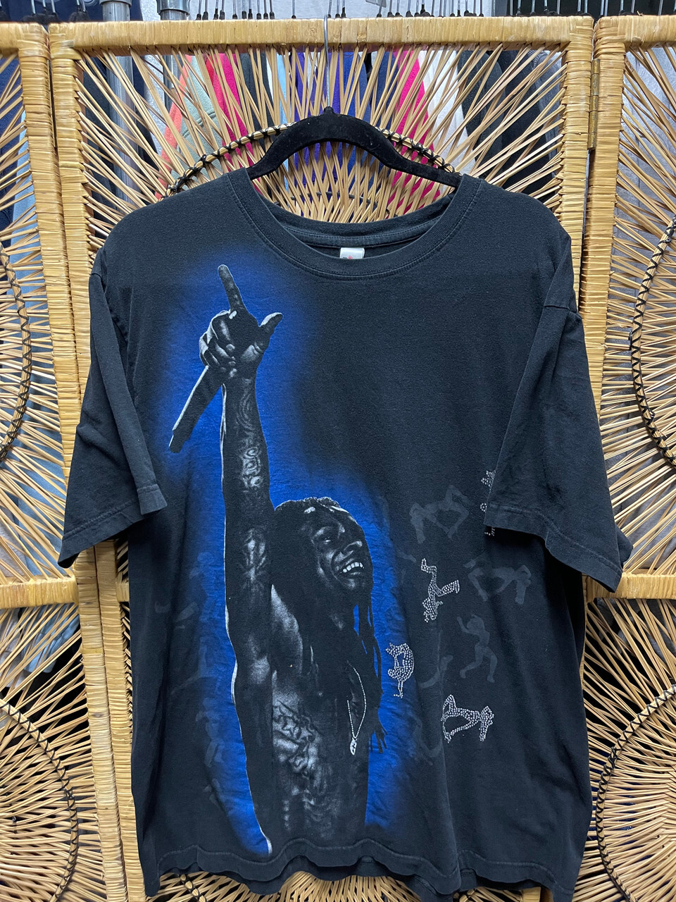 Y2K Lil Wayne Young Tunechi Black Hip Hop Rap Graphi… - Gem