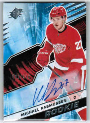 18/19 UD SPX MICHAEL RASMUSSEN R-MR ROOKIE AUTOGRAPH AUTO /249 DETROIT ...