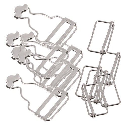 Set of 6 Sliver Dungaree Fasteners Clips Suspender Brace Buckles 38mm ...