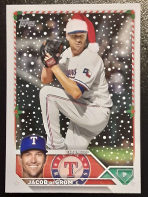 2023 Topps Holiday SP Santa Hat CMP 514 Variation #H197 - Jacob DeGrom ...