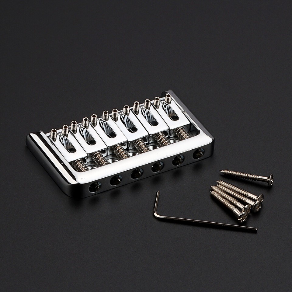 6 String Hardtail Fixed Guitar Bridge for Stratocaster Start ST Chrome ...