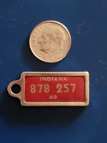 VINTAGE INDIANA 1949 DAV Disabled Veterans Mini License Plate Key Fob ...