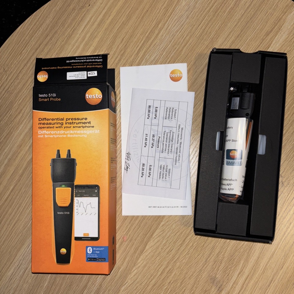 Testo 0560 1510 510I Differential Pressure Manometer Smart and Wireless ...