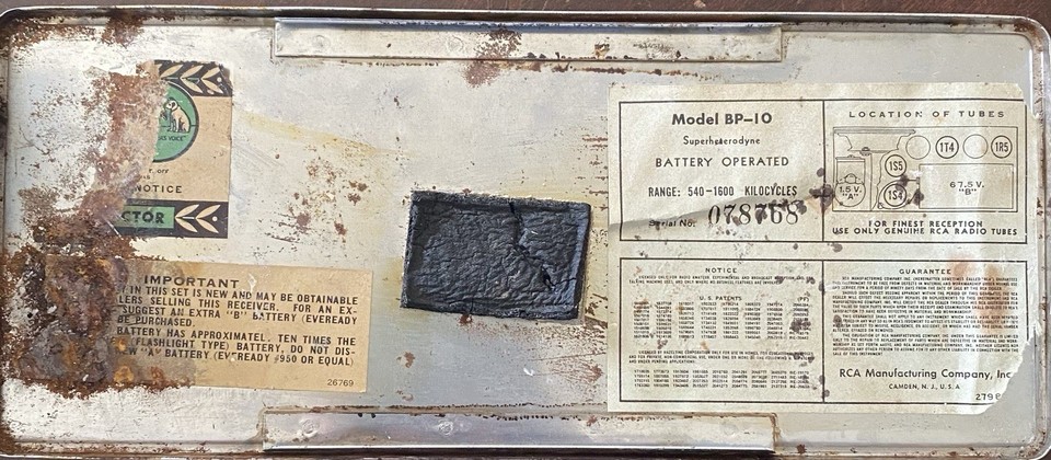 Nice Vintage RCA Victor BP-10 Personal Portable Tube Radio Flip Top | eBay